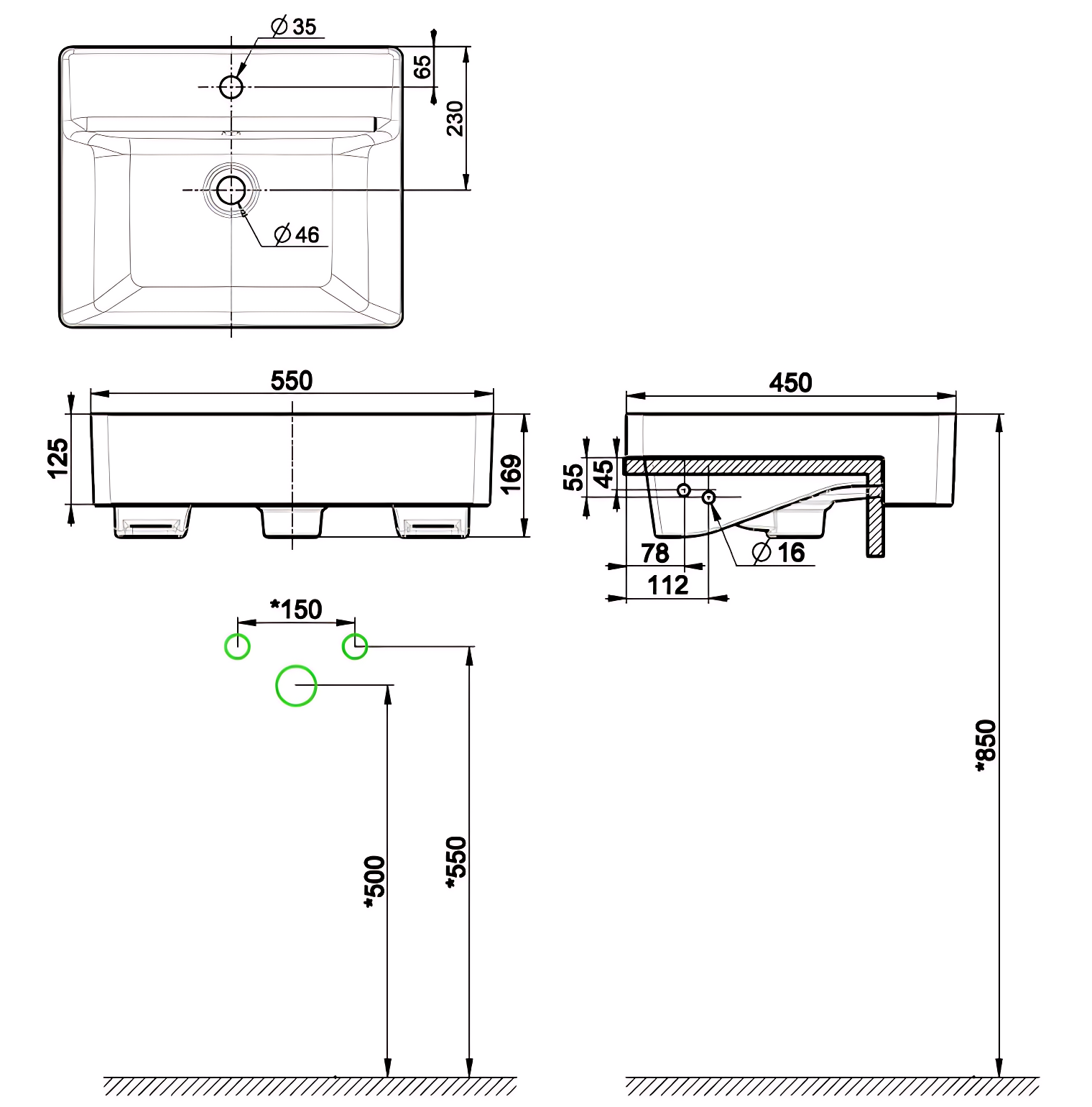 American Standard CCASF419-1010411M0 Acacia Supasleek Semi Recessed ...