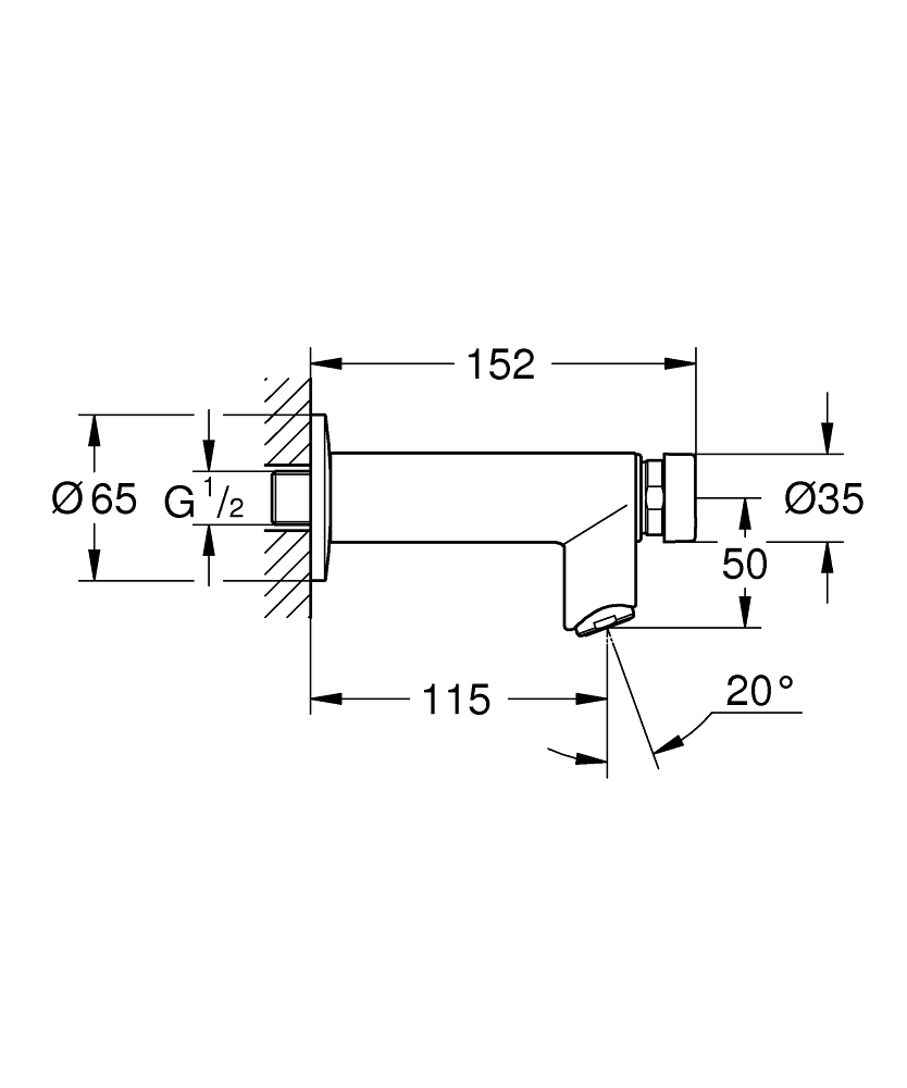 Grohe 36266000 Euroeco Cosmopolitan T Self-closing Pillar Tap 1/2 ...